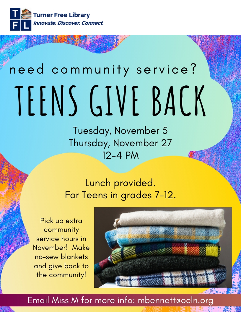 Teens Give Back | Turner Free Library
