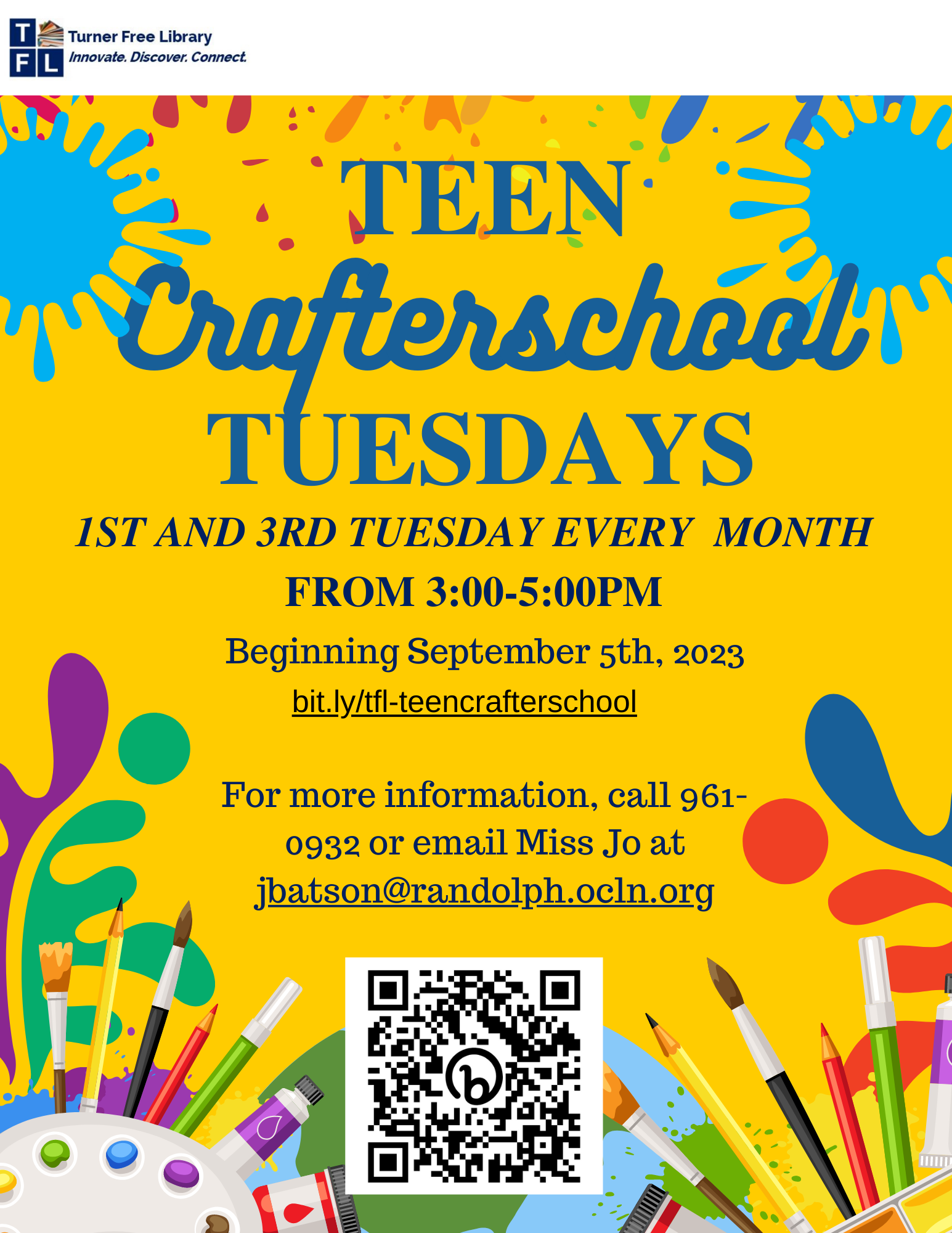 Teen Crafterschool Tuesdays!! | Turner Free Library
